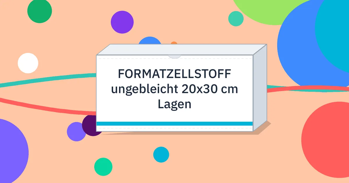 Symbolbild: Packung mit der Aufschrift FORMATZELLSTOFF ungebleicht 20x30 cm Lagen (PZN 12421221) – Verfügbarkeit und Bezug in Apotheken in Frankfurt am Main
