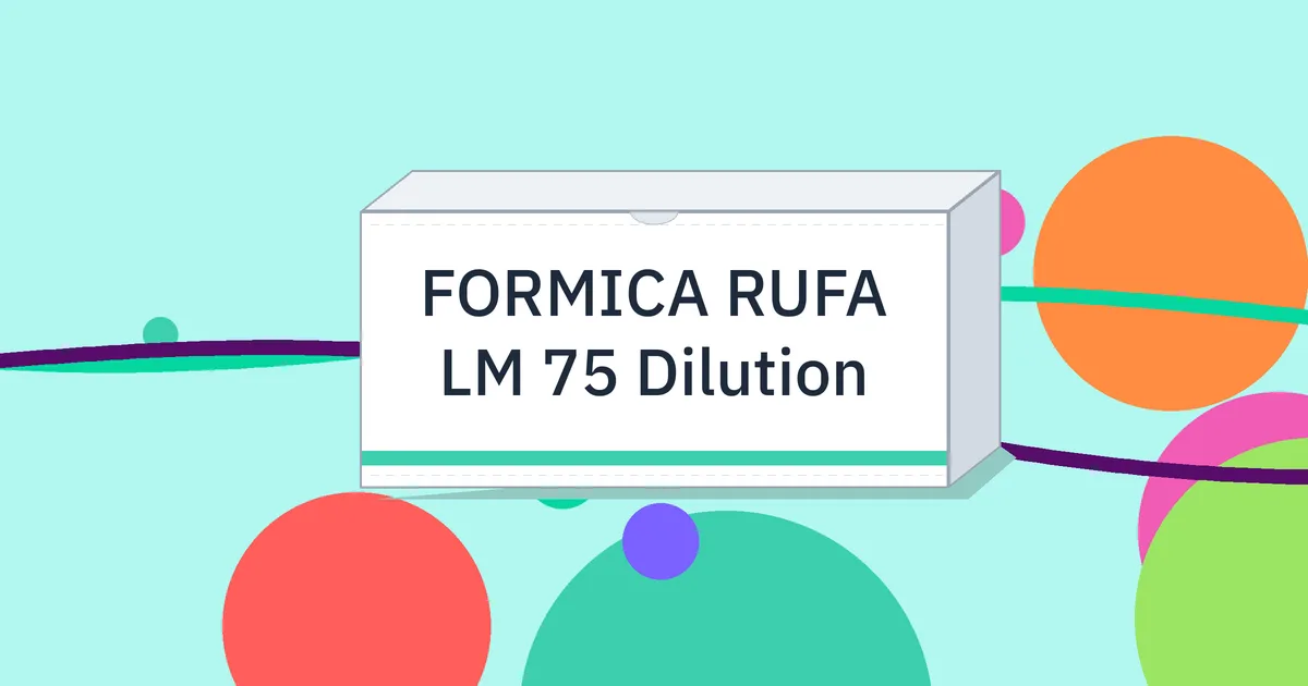 Symbolbild: Packung mit der Aufschrift FORMICA RUFA LM 75 Dilution (PZN 12874201) – Verfügbarkeit und Bezug in Apotheken in Frankfurt am Main