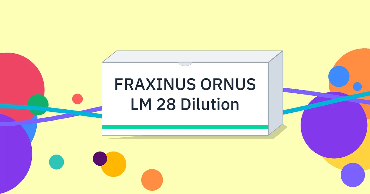 Symbolbild: Packung mit der Aufschrift FRAXINUS ORNUS LM 28 Dilution (PZN 13492677) – Verfügbarkeit und Bezug in Apotheken in Frankfurt am Main
