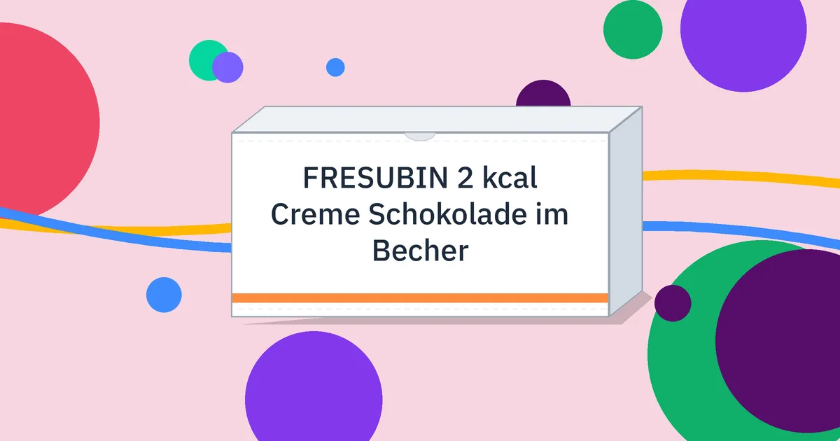 Symbolbild: Packung mit der Aufschrift FRESUBIN 2 kcal Creme Schokolade im Becher (PZN 20051057) – Verfügbarkeit und Bezug in Apotheken in Frankfurt am Main