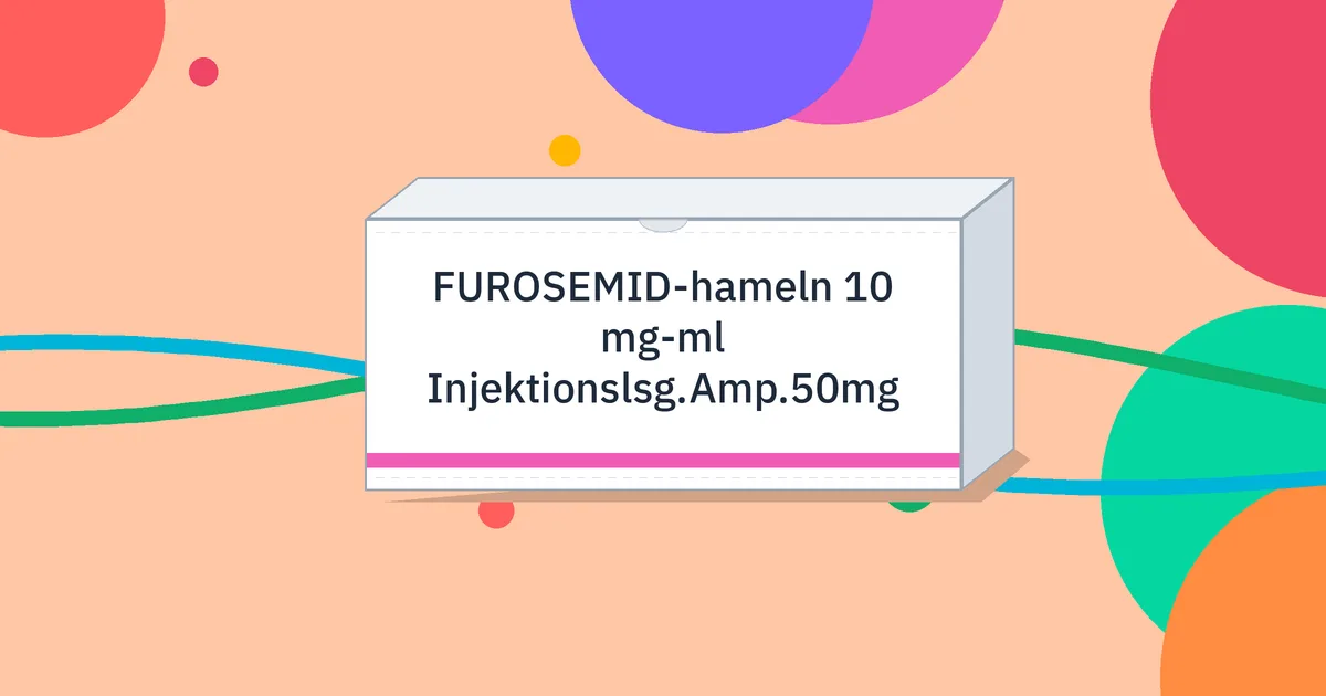 Symbolbild: Packung mit der Aufschrift FUROSEMID-hameln 10 mg-ml Injektionslsg.Amp.50mg (PZN 16833972) – Verfügbarkeit und Bezug in Apotheken in Frankfurt am Main