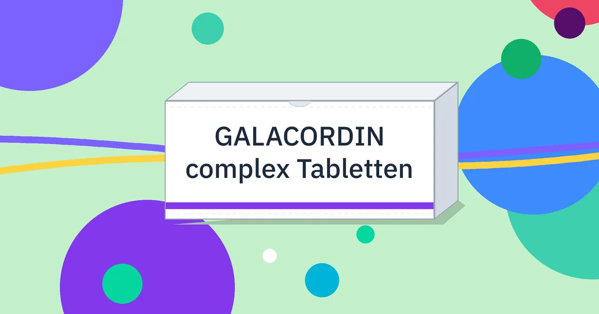 Symbolbild: Packung mit der Aufschrift GALACORDIN complex Tabletten (PZN 10941643) – Verfügbarkeit und Bezug in Apotheken in Frankfurt am Main