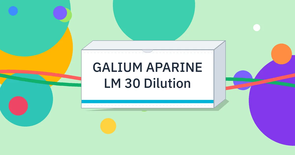 Symbolbild: Packung mit der Aufschrift GALIUM APARINE LM 30 Dilution (PZN 13497344) – Verfügbarkeit und Bezug in Apotheken in Frankfurt am Main