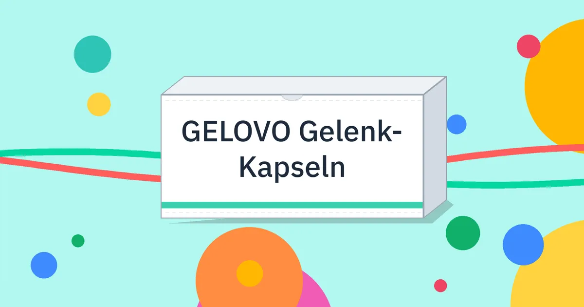 Symbolbild: Packung mit der Aufschrift GELOVO Gelenk-Kapseln (PZN 11514825) – Verfügbarkeit und Bezug in Apotheken in Frankfurt am Main