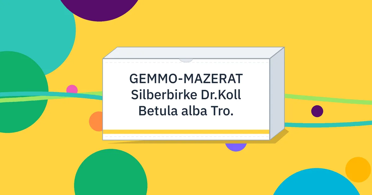 Symbolbild: Packung mit der Aufschrift GEMMO-MAZERAT Silberbirke Dr.Koll Betula alba Tro. (PZN 20059886) – Verfügbarkeit und Bezug in Apotheken in Frankfurt am Main
