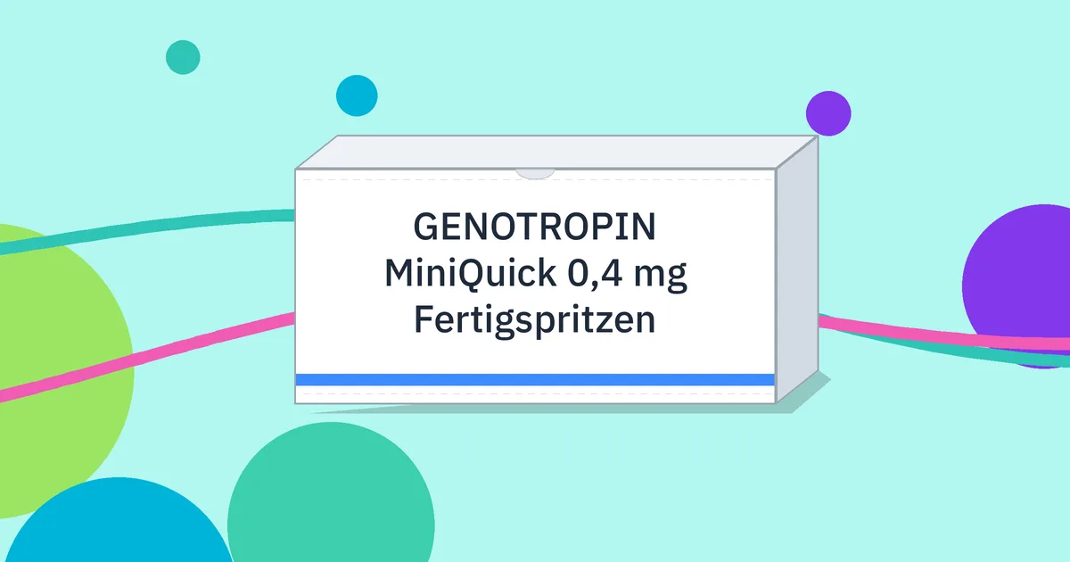 Symbolbild: Packung mit der Aufschrift GENOTROPIN MiniQuick 0,4 mg Fertigspritzen (PZN 19363834) – Verfügbarkeit und Bezug in Apotheken in Frankfurt am Main