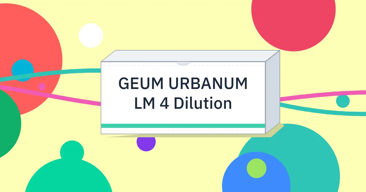 Symbolbild: Packung mit der Aufschrift GEUM URBANUM LM 4 Dilution (PZN 13543647) – Verfügbarkeit und Bezug in Apotheken in Frankfurt am Main