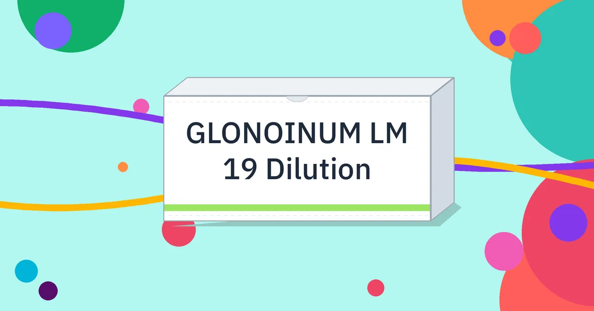 Symbolbild: Packung mit der Aufschrift GLONOINUM LM 19 Dilution (PZN 12879049) – Verfügbarkeit und Bezug in Apotheken in Frankfurt am Main