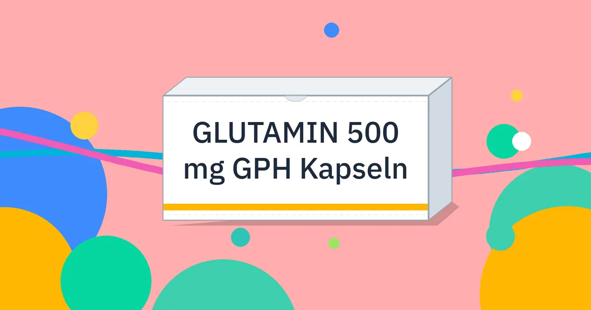 Symbolbild: Packung mit der Aufschrift GLUTAMIN 500 mg GPH Kapseln (PZN 00128065) – Verfügbarkeit und Bezug in Apotheken in Frankfurt am Main