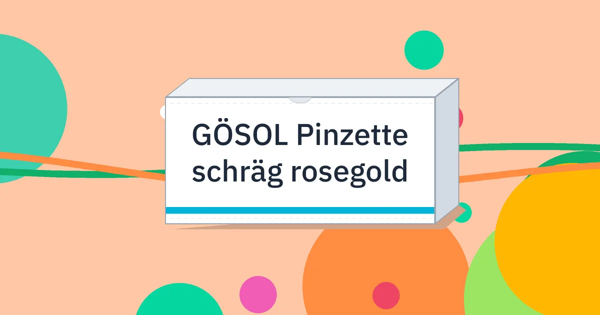 Symbolbild: Packung mit der Aufschrift GÖSOL Pinzette schräg rosegold (PZN 19628942) – Verfügbarkeit und Bezug in Apotheken in Frankfurt am Main