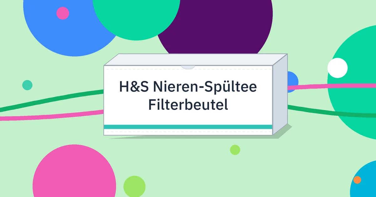 Symbolbild: Packung mit der Aufschrift H&S Nieren-Spültee Filterbeutel (PZN 11213325) – Verfügbarkeit und Bezug in Apotheken in Frankfurt am Main