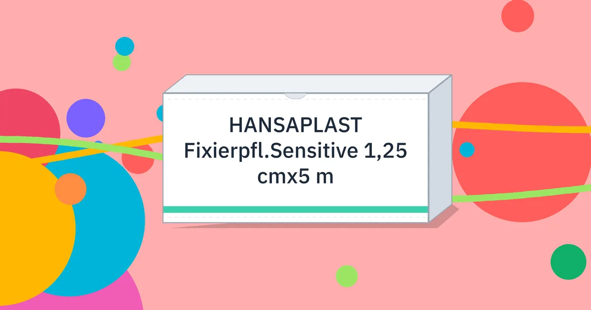 Symbolbild: Packung mit der Aufschrift HANSAPLAST Fixierpfl.Sensitive 1,25 cmx5 m (PZN 04752168) – Verfügbarkeit und Bezug in Apotheken in Frankfurt am Main