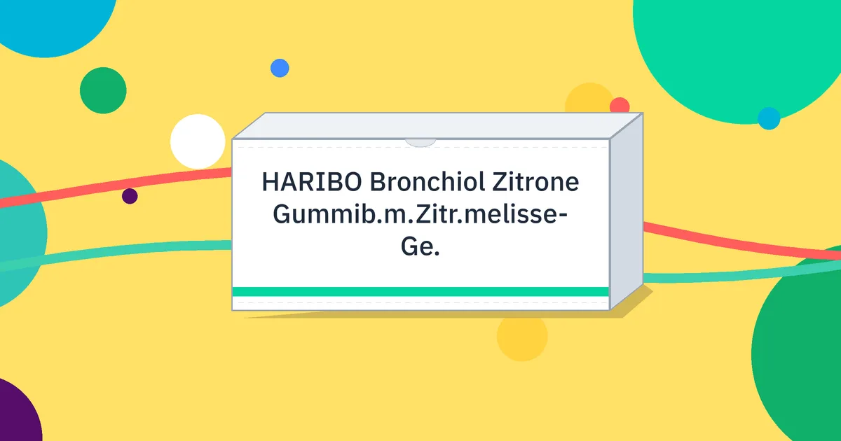 Symbolbild: Packung mit der Aufschrift HARIBO Bronchiol Zitrone Gummib.m.Zitr.melisse-Ge. (PZN 11579121) – Verfügbarkeit und Bezug in Apotheken in Frankfurt am Main