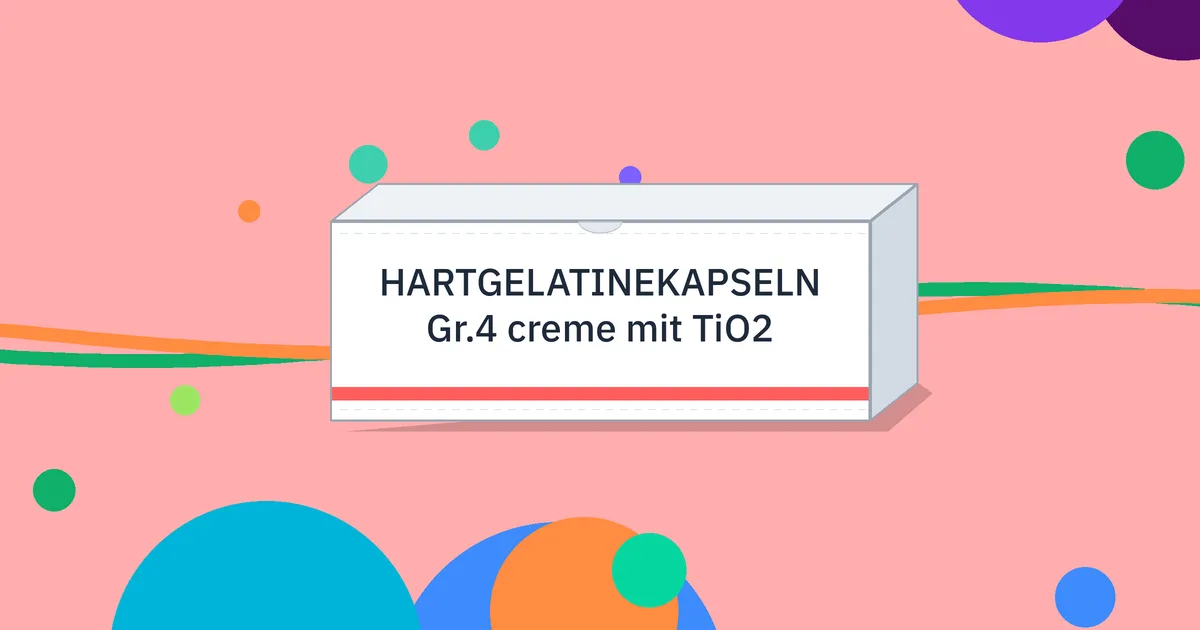 Symbolbild: Packung mit der Aufschrift HARTGELATINEKAPSELN Gr.4 creme mit TiO2 (PZN 18770514) – Verfügbarkeit und Bezug in Apotheken in Frankfurt am Main