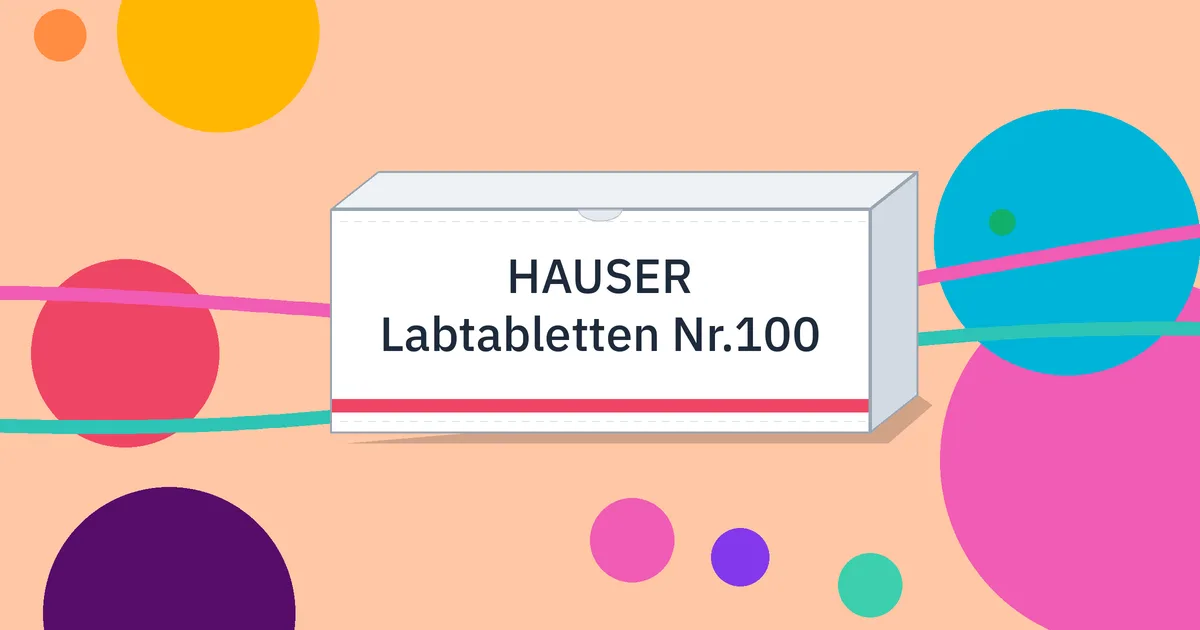 Symbolbild: Packung mit der Aufschrift HAUSER Labtabletten Nr.100 (PZN 00451820) – Verfügbarkeit und Bezug in Apotheken in Frankfurt am Main