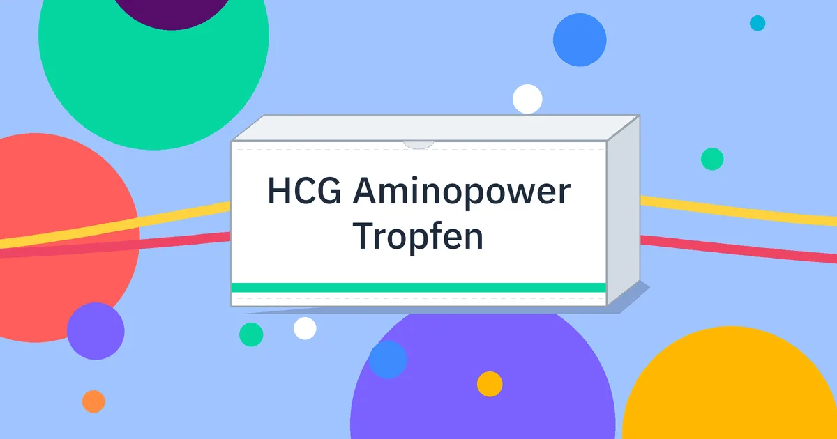 Symbolbild: Packung mit der Aufschrift HCG Aminopower Tropfen (PZN 15433489) – Verfügbarkeit und Bezug in Apotheken in Frankfurt am Main