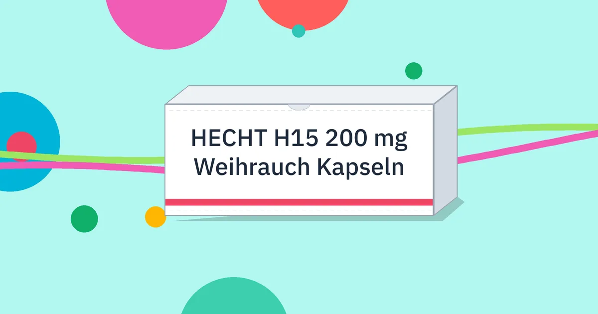 Symbolbild: Packung mit der Aufschrift HECHT H15 200 mg Weihrauch Kapseln (PZN 18248723) – Verfügbarkeit und Bezug in Apotheken in Frankfurt am Main