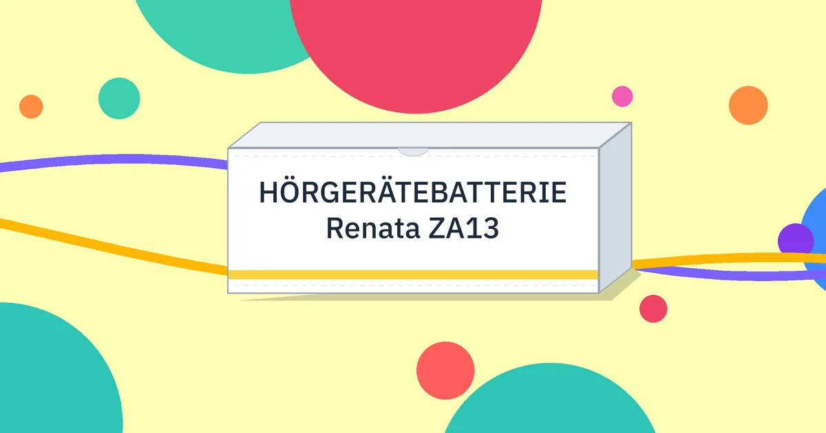 Symbolbild: Packung mit der Aufschrift HÖRGERÄTEBATTERIE Renata ZA13 (PZN 00300854) – Verfügbarkeit und Bezug in Apotheken in Frankfurt am Main