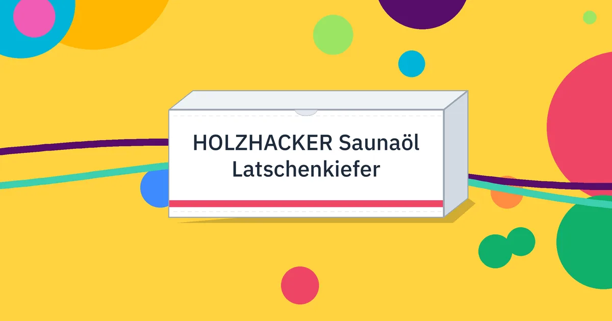 Symbolbild: Packung mit der Aufschrift HOLZHACKER Saunaöl Latschenkiefer (PZN 20893017) – Verfügbarkeit und Bezug in Apotheken in Frankfurt am Main