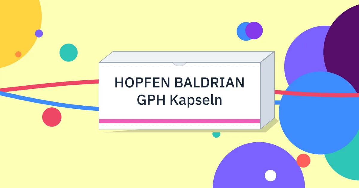 Symbolbild: Packung mit der Aufschrift HOPFEN BALDRIAN GPH Kapseln (PZN 09645419) – Verfügbarkeit und Bezug in Apotheken in Frankfurt am Main