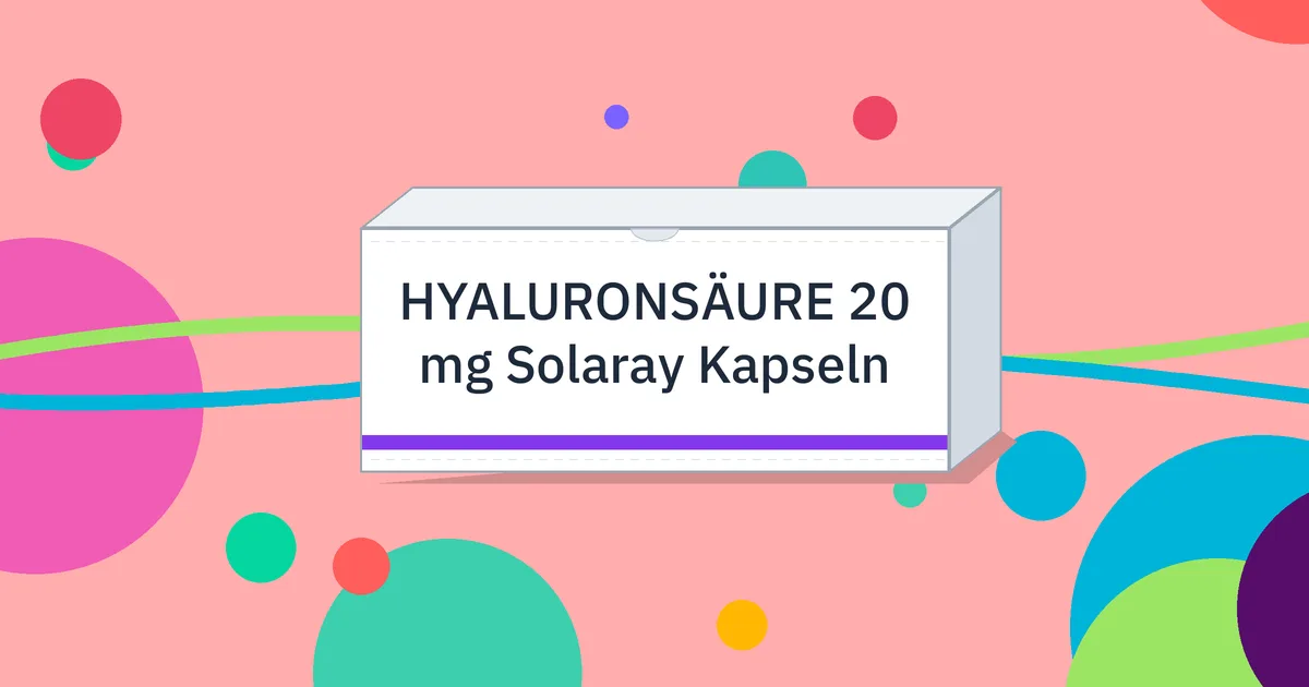 Symbolbild: Packung mit der Aufschrift HYALURONSÄURE 20 mg Solaray Kapseln (PZN 17254035) – Verfügbarkeit und Bezug in Apotheken in Frankfurt am Main