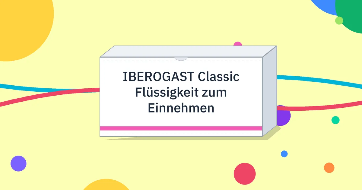 Symbolbild: Packung mit der Aufschrift IBEROGAST Classic Flüssigkeit zum Einnehmen (PZN 18240006) – Verfügbarkeit und Bezug in Apotheken in Frankfurt am Main