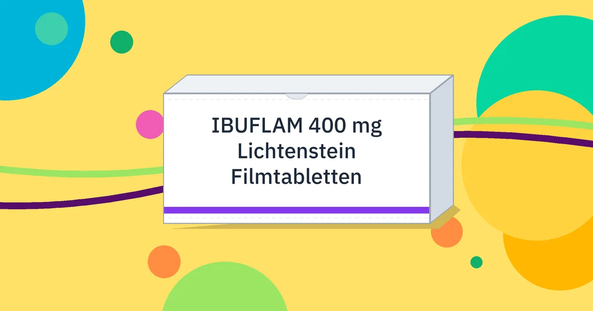 Symbolbild: Packung mit der Aufschrift IBUFLAM 400 mg Lichtenstein Filmtabletten (PZN 06313378) – Verfügbarkeit und Bezug in Apotheken in Frankfurt am Main