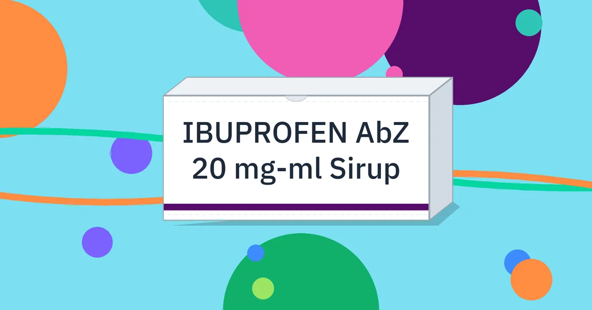 Symbolbild: Packung mit der Aufschrift IBUPROFEN AbZ 20 mg-ml Sirup (PZN 12547175) – Verfügbarkeit und Bezug in Apotheken in Frankfurt am Main