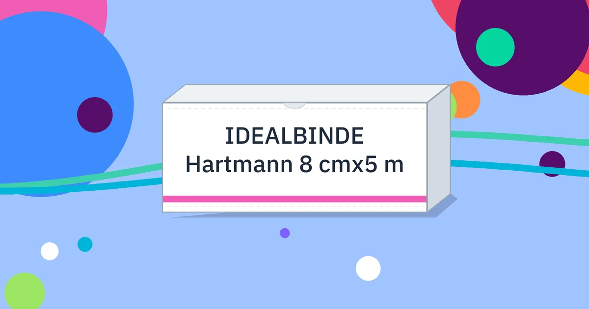 Symbolbild: Packung mit der Aufschrift IDEALBINDE Hartmann 8 cmx5 m (PZN 19510301) – Verfügbarkeit und Bezug in Apotheken in Frankfurt am Main
