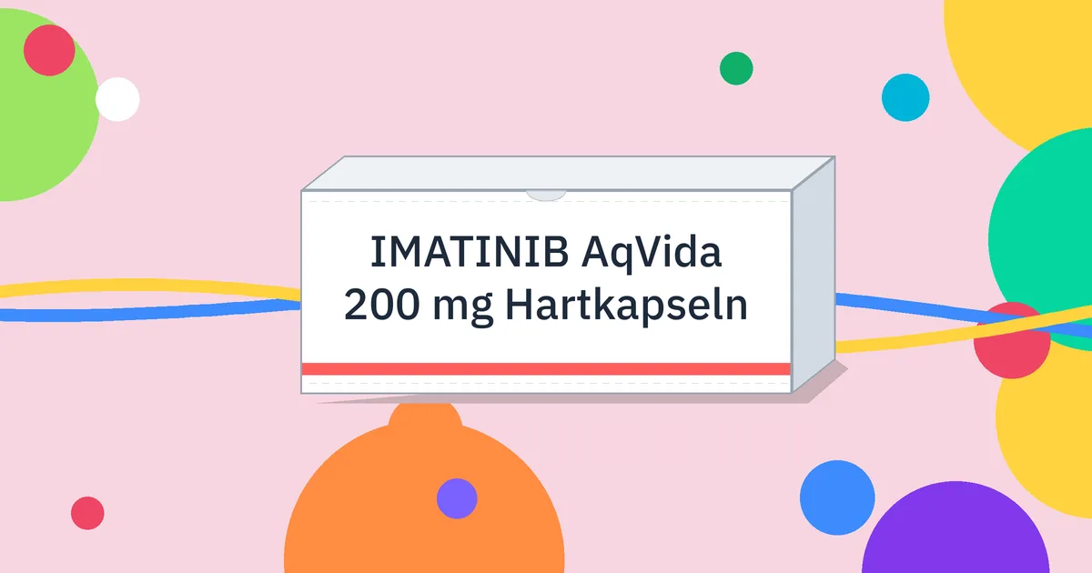 Symbolbild: Packung mit der Aufschrift IMATINIB AqVida 200 mg Hartkapseln (PZN 13153627) – Verfügbarkeit und Bezug in Apotheken in Frankfurt am Main