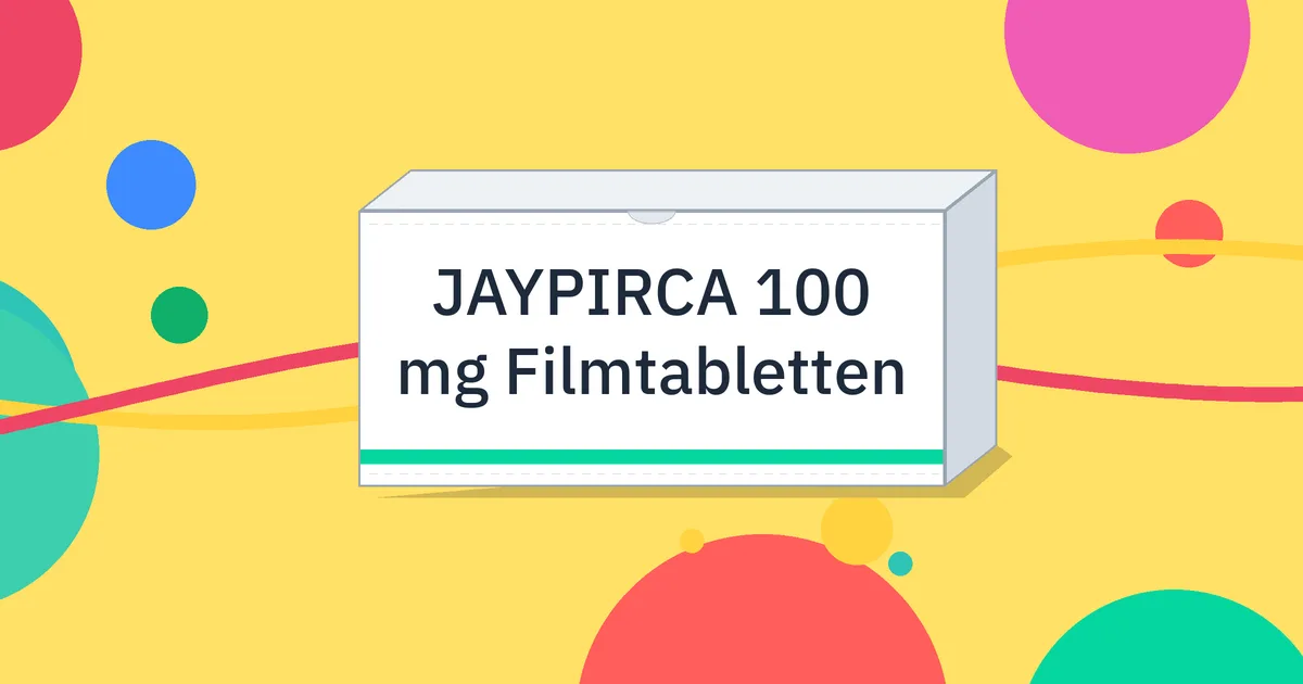 Symbolbild: Packung mit der Aufschrift JAYPIRCA 100 mg Filmtabletten (PZN 18468577) – Verfügbarkeit und Bezug in Apotheken in Frankfurt am Main