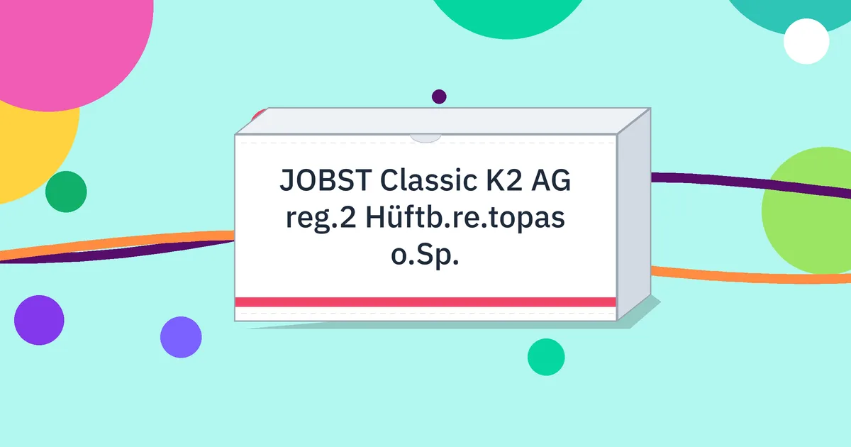 Symbolbild: Packung mit der Aufschrift JOBST Classic K2 AG reg.2 Hüftb.re.topas o.Sp. (PZN 13067483) – Verfügbarkeit und Bezug in Apotheken in Frankfurt am Main