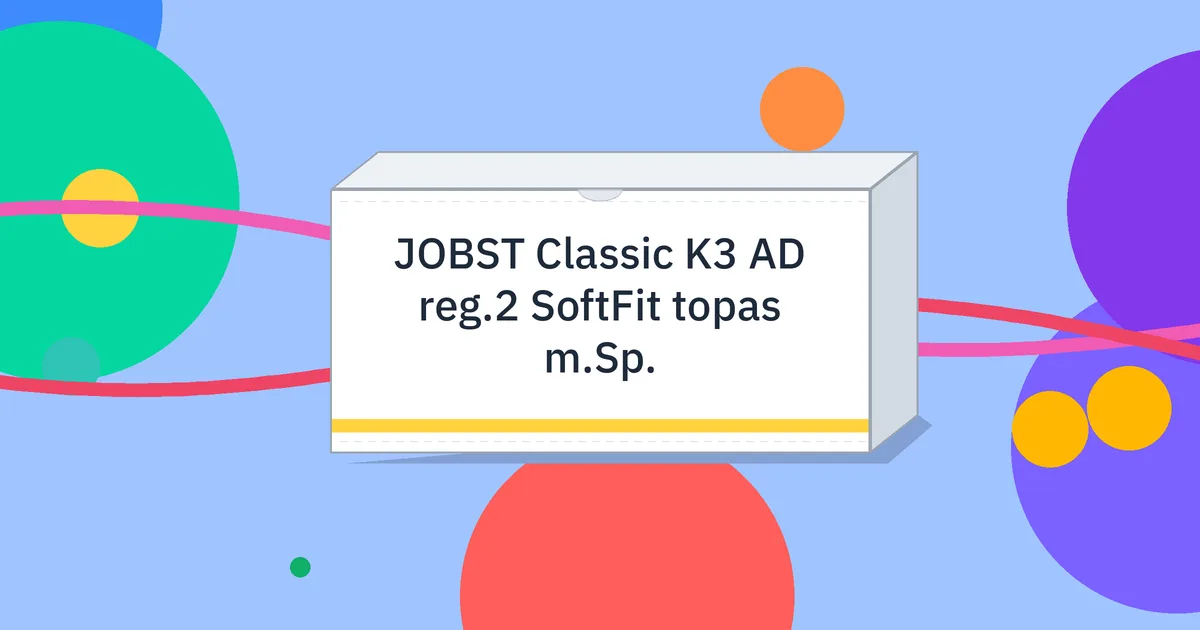 Symbolbild: Packung mit der Aufschrift JOBST Classic K3 AD reg.2 SoftFit topas m.Sp. (PZN 14224163) – Verfügbarkeit und Bezug in Apotheken in Frankfurt am Main