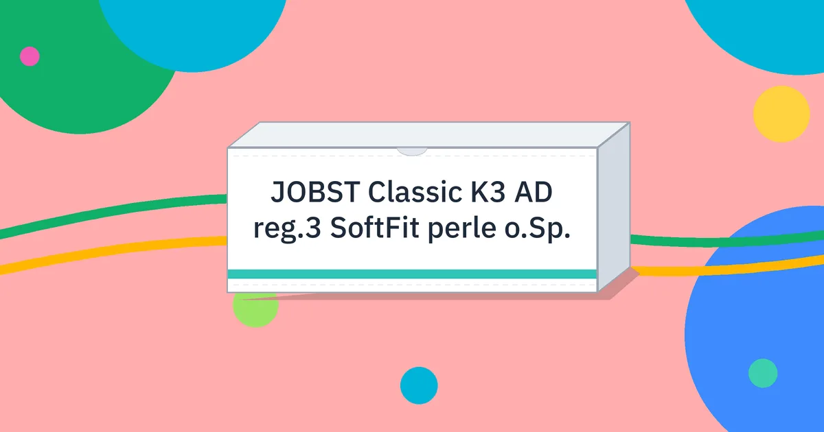 Symbolbild: Packung mit der Aufschrift JOBST Classic K3 AD reg.3 SoftFit perle o.Sp. (PZN 14223666) – Verfügbarkeit und Bezug in Apotheken in Frankfurt am Main