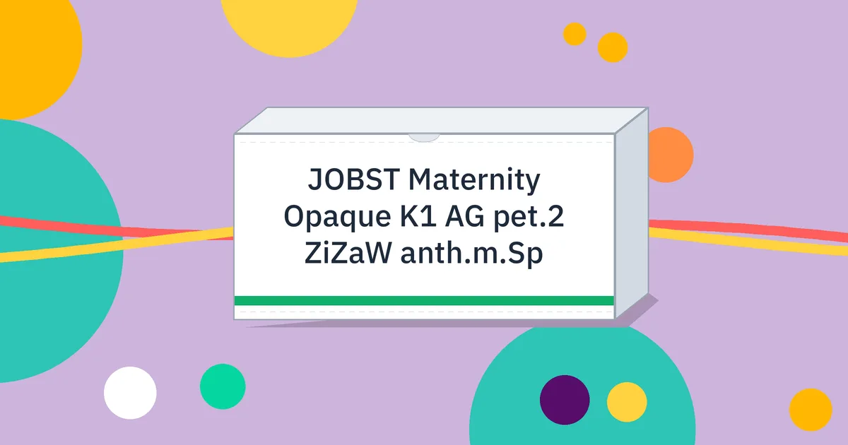 Symbolbild: Packung mit der Aufschrift JOBST Maternity Opaque K1 AG pet.2 ZiZaW anth.m.Sp (PZN 15855090) – Verfügbarkeit und Bezug in Apotheken in Frankfurt am Main