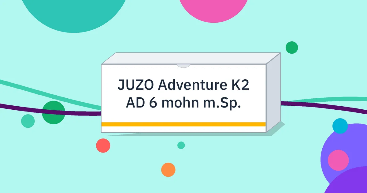 Symbolbild: Packung mit der Aufschrift JUZO Adventure K2 AD 6 mohn m.Sp. (PZN 14973172) – Verfügbarkeit und Bezug in Apotheken in Frankfurt am Main