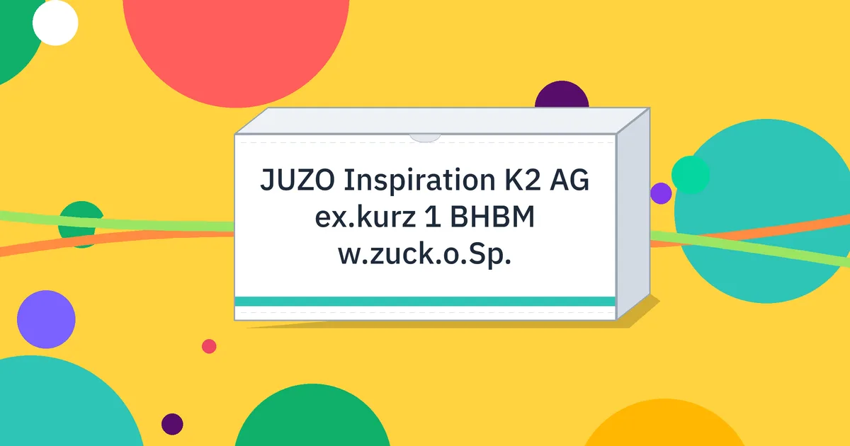 Symbolbild: Packung mit der Aufschrift JUZO Inspiration K2 AG ex.kurz 1 BHBM w.zuck.o.Sp. (PZN 14885634) – Verfügbarkeit und Bezug in Apotheken in Frankfurt am Main