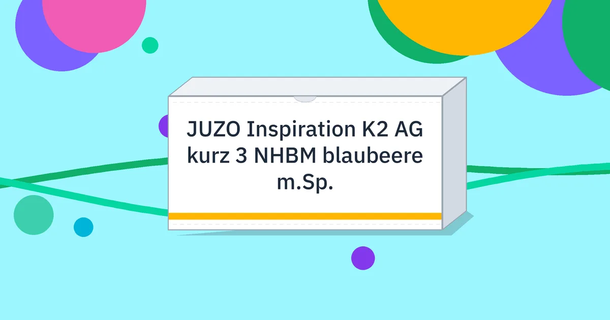 Symbolbild: Packung mit der Aufschrift JUZO Inspiration K2 AG kurz 3 NHBM blaubeere m.Sp. (PZN 14921531) – Verfügbarkeit und Bezug in Apotheken in Frankfurt am Main