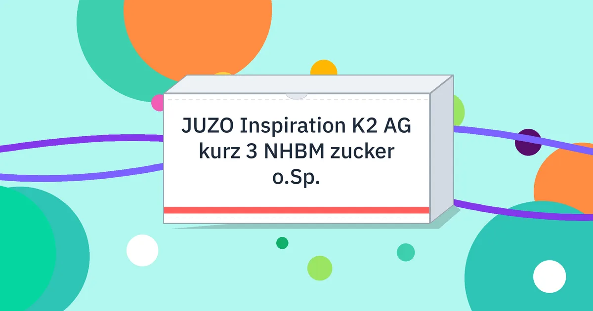 Symbolbild: Packung mit der Aufschrift JUZO Inspiration K2 AG kurz 3 NHBM zucker o.Sp. (PZN 14948820) – Verfügbarkeit und Bezug in Apotheken in Frankfurt am Main