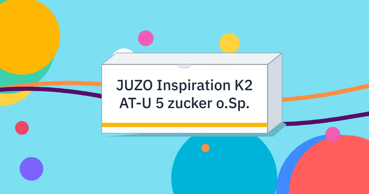 Symbolbild: Packung mit der Aufschrift JUZO Inspiration K2 AT-U 5 zucker o.Sp. (PZN 14928289) – Verfügbarkeit und Bezug in Apotheken in Frankfurt am Main