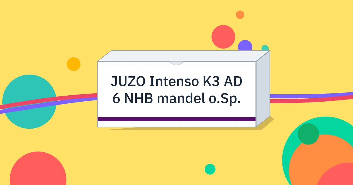 Symbolbild: Packung mit der Aufschrift JUZO Intenso K3 AD 6 NHB mandel o.Sp. (PZN 18641610) – Verfügbarkeit und Bezug in Apotheken in Frankfurt am Main