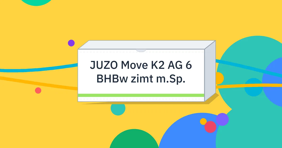 Symbolbild: Packung mit der Aufschrift JUZO Move K2 AG 6 BHBw zimt m.Sp. (PZN 18524459) – Verfügbarkeit und Bezug in Apotheken in Frankfurt am Main
