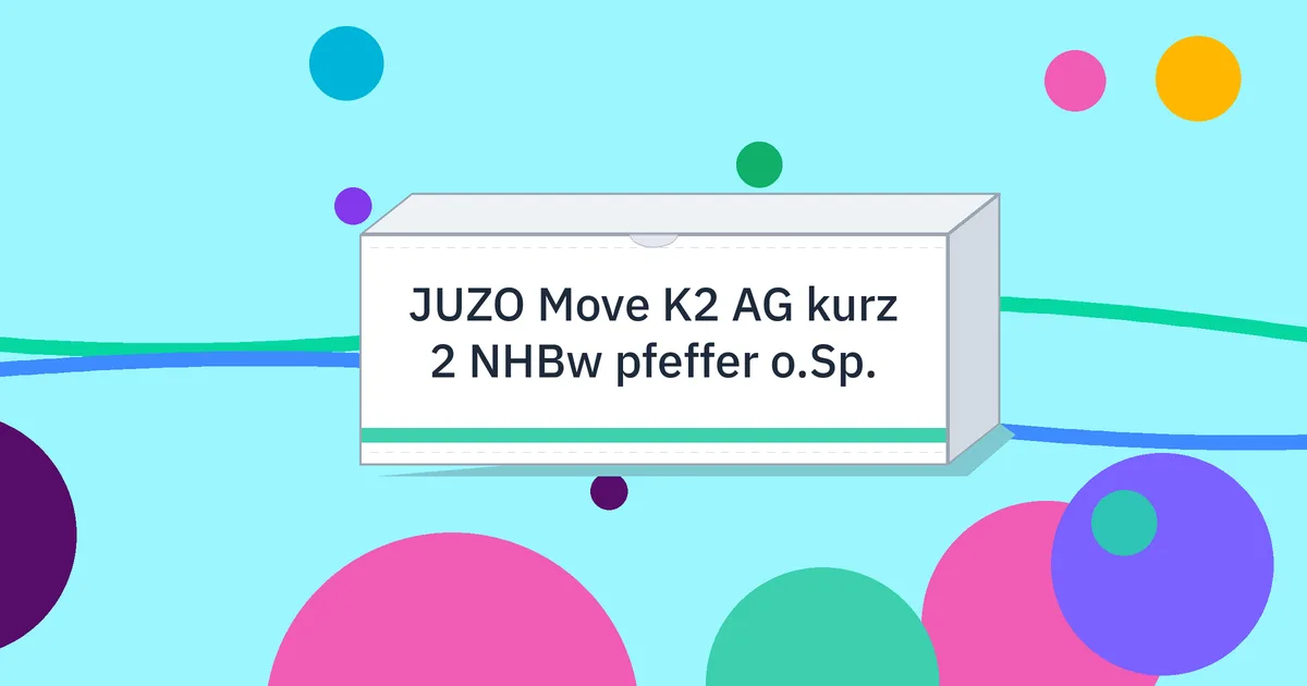 Symbolbild: Packung mit der Aufschrift JUZO Move K2 AG kurz 2 NHBw pfeffer o.Sp. (PZN 16641296) – Verfügbarkeit und Bezug in Apotheken in Frankfurt am Main