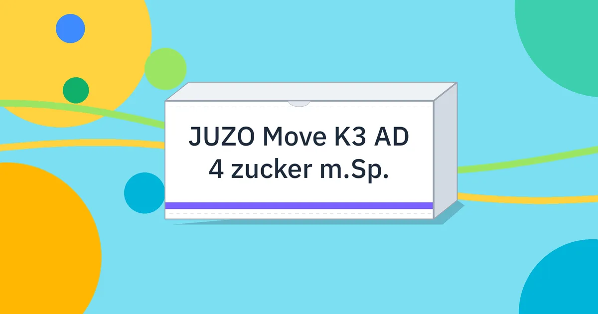 Symbolbild: Packung mit der Aufschrift JUZO Move K3 AD 4 zucker m.Sp. (PZN 18566558) – Verfügbarkeit und Bezug in Apotheken in Frankfurt am Main