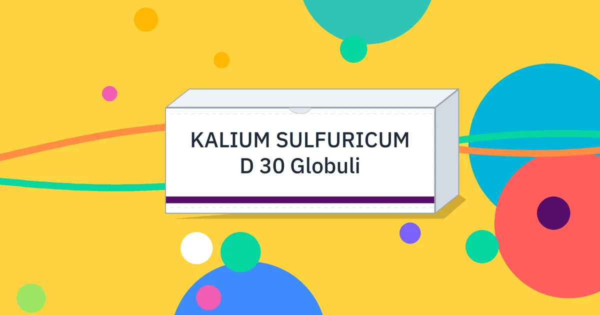 Symbolbild: Packung mit der Aufschrift KALIUM SULFURICUM D 30 Globuli (PZN 14312499) – Verfügbarkeit und Bezug in Apotheken in Frankfurt am Main