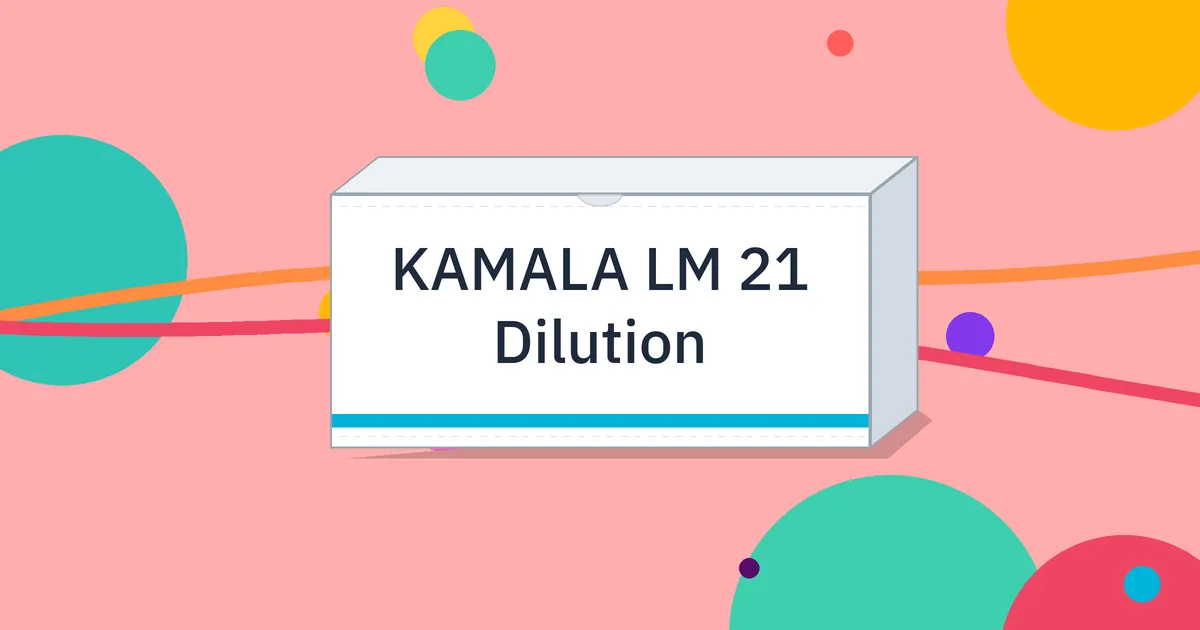 Symbolbild: Packung mit der Aufschrift KAMALA LM 21 Dilution (PZN 13518135) – Verfügbarkeit und Bezug in Apotheken in Frankfurt am Main