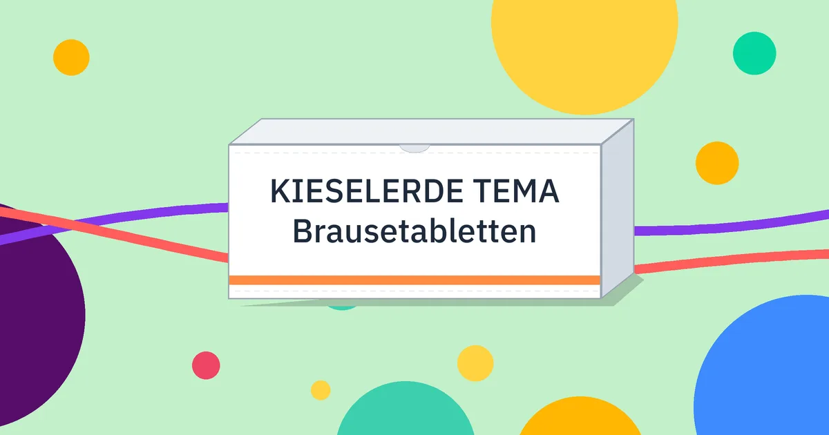 Symbolbild: Packung mit der Aufschrift KIESELERDE TEMA Brausetabletten (PZN 01287618) – Verfügbarkeit und Bezug in Apotheken in Frankfurt am Main