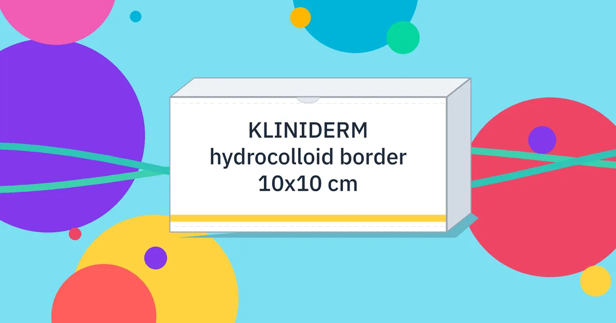 Symbolbild: Packung mit der Aufschrift KLINIDERM hydrocolloid border 10x10 cm (PZN 12477055) – Verfügbarkeit und Bezug in Apotheken in Frankfurt am Main