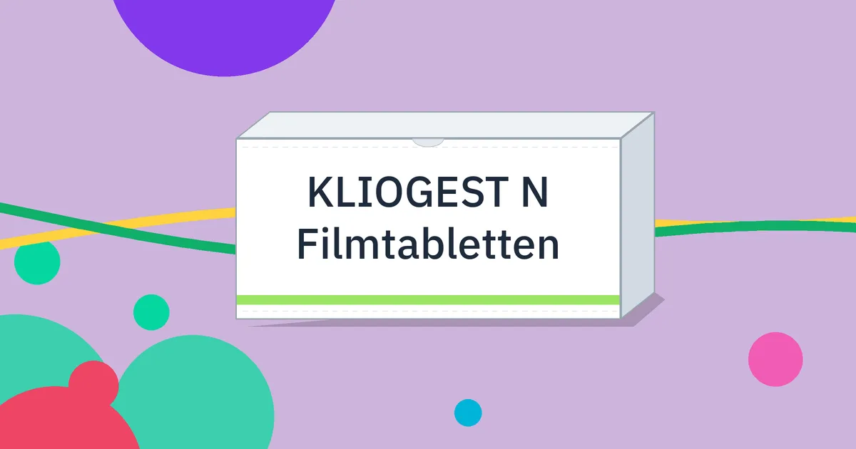 Symbolbild: Packung mit der Aufschrift KLIOGEST N Filmtabletten (PZN 09423392) – Verfügbarkeit und Bezug in Apotheken in Frankfurt am Main