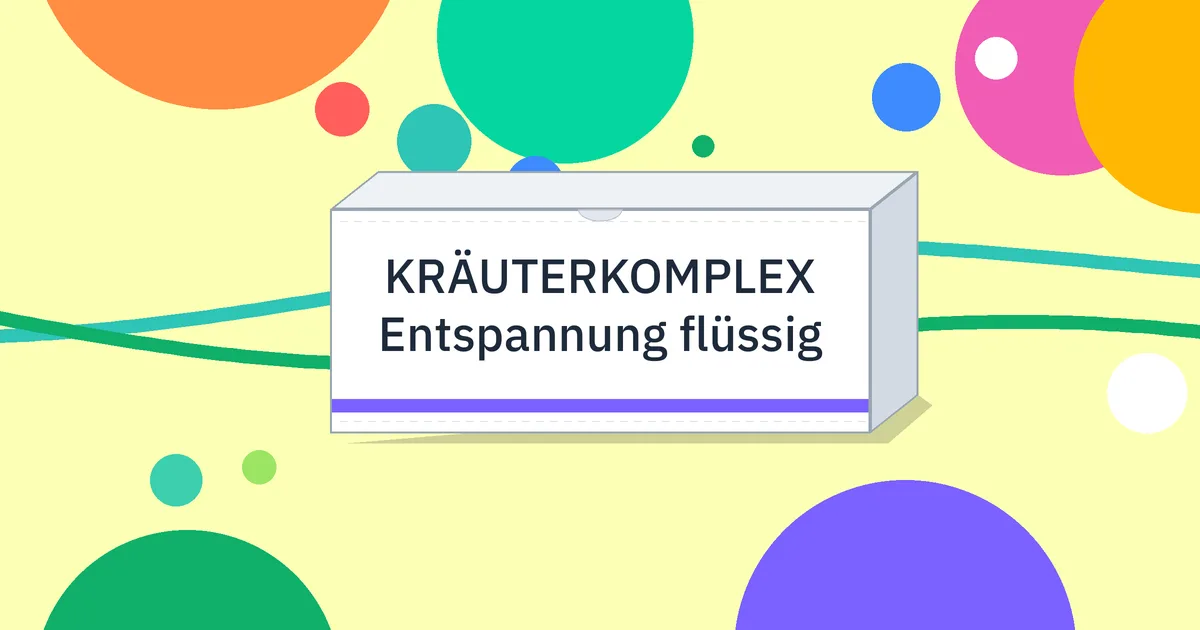 Symbolbild: Packung mit der Aufschrift KRÄUTERKOMPLEX Entspannung flüssig (PZN 10300163) – Verfügbarkeit und Bezug in Apotheken in Frankfurt am Main